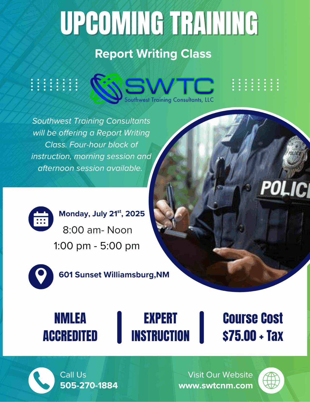Report Writing- Truth or Consequences (Morning Session) - SWTC